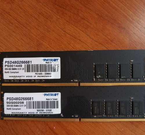 Оперативная память ddr4 8gb 2666 patriot