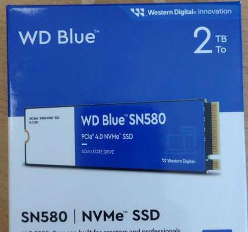 SSD M.2 накопитель WD Blue SN580, 2Тб, новый