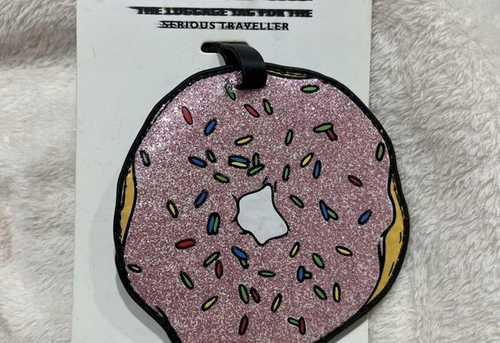 Бирка на чемодан в виде блестящего пончика