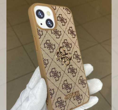 Чехол iPhone 14 guess коричневый