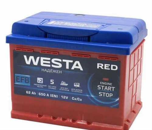 Аккумулятор westa RED EFB 6ст-62 п.п.650А9242*175*