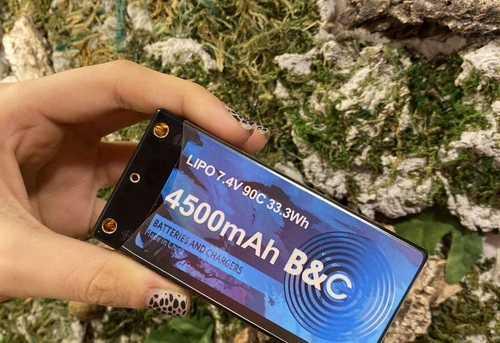 Аккумулятор LiPo B&C - 7.4v 4500мАч 90C Short pack