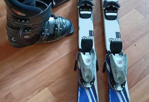 Горные лыжи детские 120, ботинки 23,5