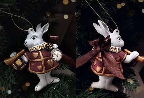 Елочная игрушка Кролик из Алисы в стране чудес
