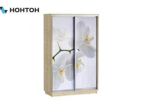 Шкаф-купе Лео 2-х дверный белая орхидея / дуб соно