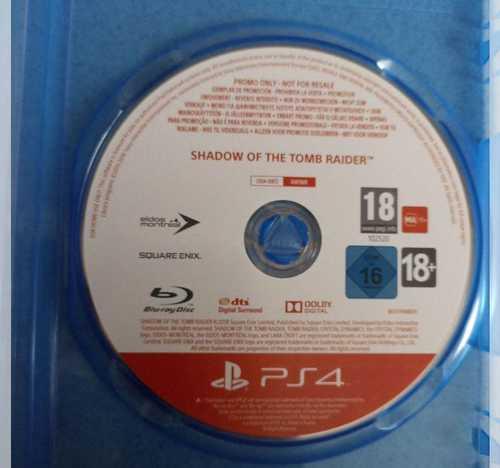 Промо диск shadow of the tomb Raider ps4