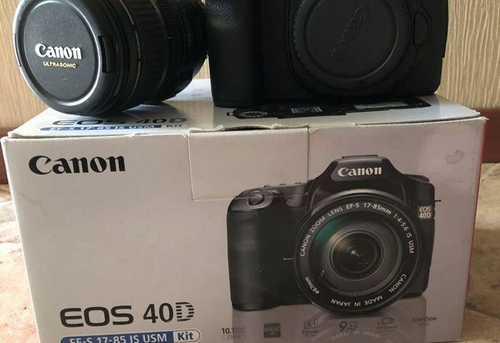 Зеркальный фотоаппарат Canon EOS 40d с обьективом