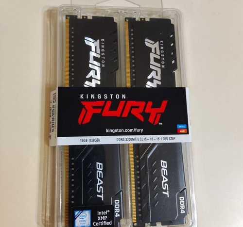 Оперативная память Kingston DDR4 16Gb (2x8Gb) 3200