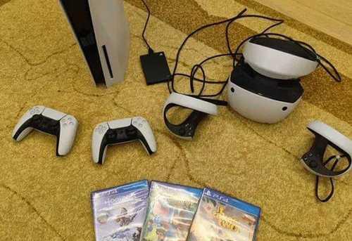 Playstation 5 с дисководом с очками VR2