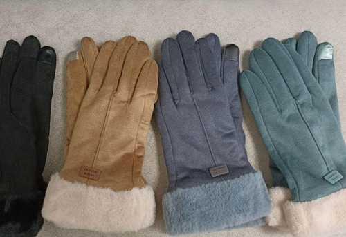 Новые зимние перчатки на меху сенсорные женские