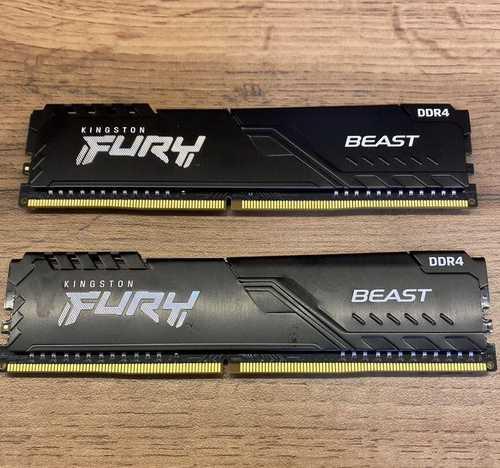 Оперативная память ddr4 16gb kingston fury beast