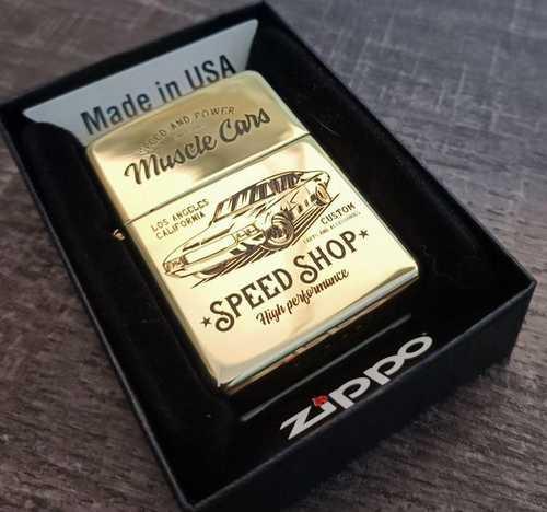 Зажигалка zippo с гравировкой Muscle Cars