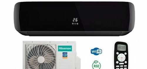Инверторный Кондиционер на 21 кв. Hisense black cr