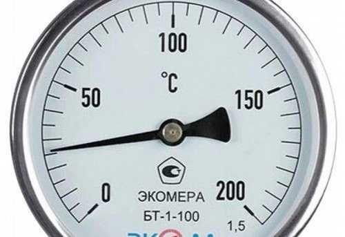 Термометр осевой экомера дк100 200С биметаллически