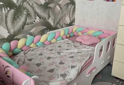Кровать детская с матрасом новая, 140*70см