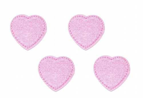 Нашивка на одежду сердечки розовые термонашивка
