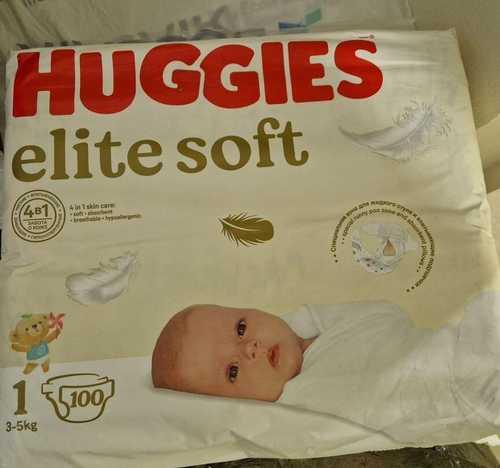 Подгузники huggies elite soft 1 100 штук