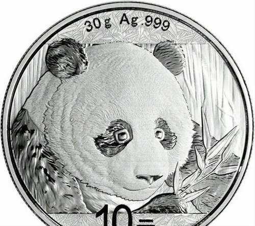 Инвестиционная серебряная монета 10 юаней 999 проб