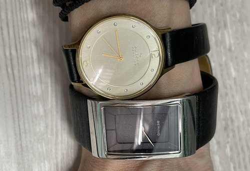 Часы skagen /bering (бронь круглые )