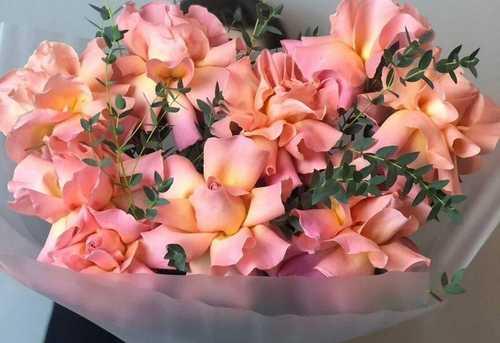 Французские розы с эвкалиптом Цветы Спб