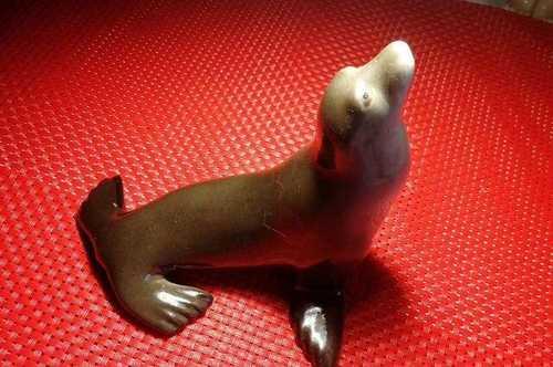 Фарфоровая статуэтка морской котик, тюлень лфз