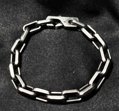 Серебряный браслет chain silver worn-effect