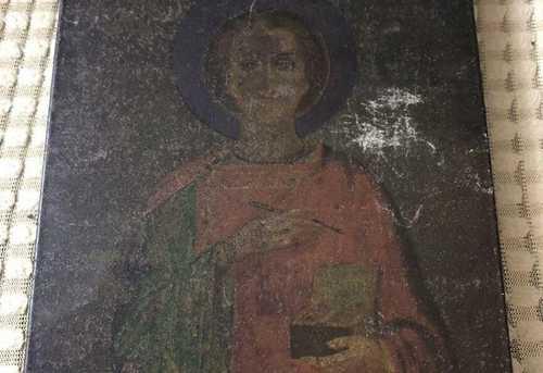 Старинная икона Св. Пантелеймон