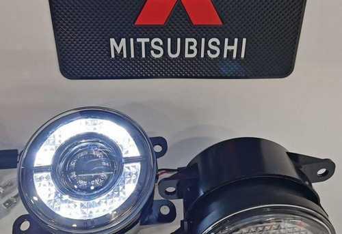 Линзованные птф с дхо Mitsubishi Pajero Sport 2