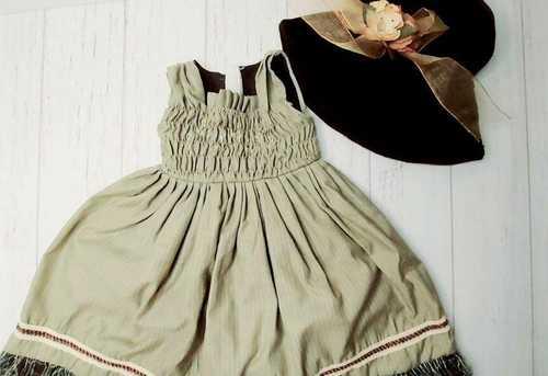 Платье и шляпа для куклы винтаж
