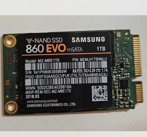 Msata SSD Samsung EVO 860 1TB