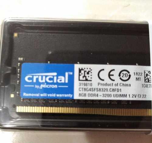 Память оперативная новая ddr4 8gb 3200 Crucial