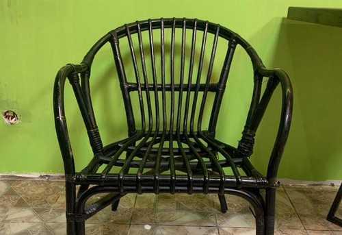 Кресло из натурального ротанга плетеное черное