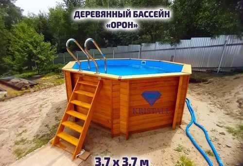 Деревянный бассейн для дачи