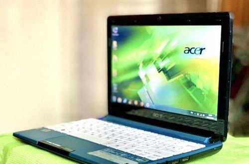 Бирюзовый нетбук Acer SSD, 2/4 ядра, 2Гб, хор.сост