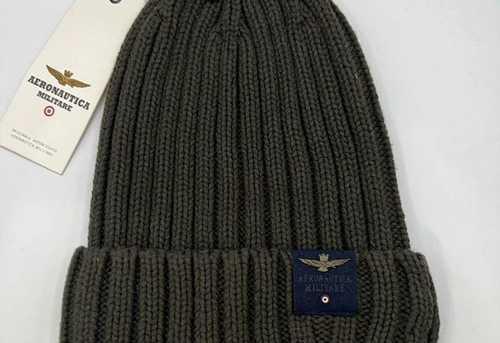 Премиальная шапка Aeronautica Militare зимняя хаки
