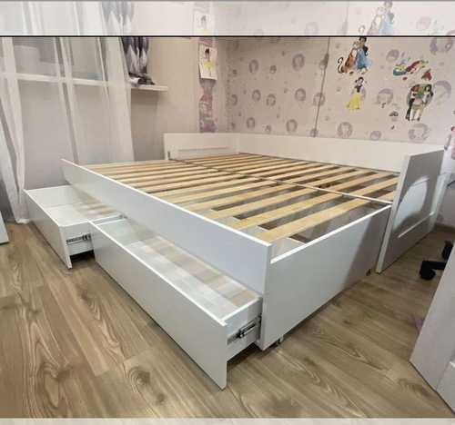 Кровать раздвижная IKEA brimnes 180/200 160/200