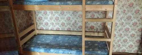 Двухъярусная кровать деревянная Икеа Мидал