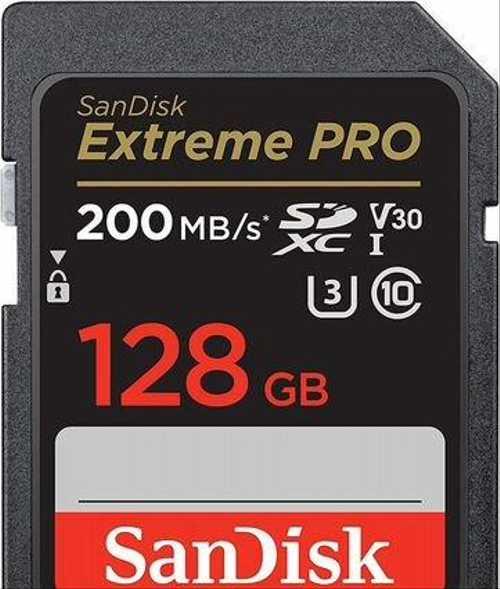Карта памяти SanDisk sdxc 128GB Extreme Pro U3 4K