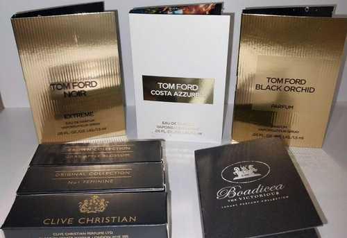 Tom Ford; Kilian; Byredo;Boadicea;Clive Christian