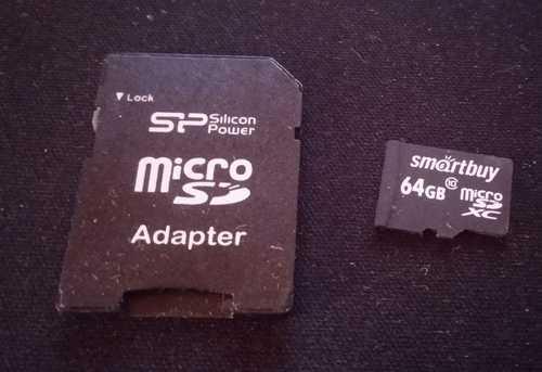 Карта памяти micro sd 64