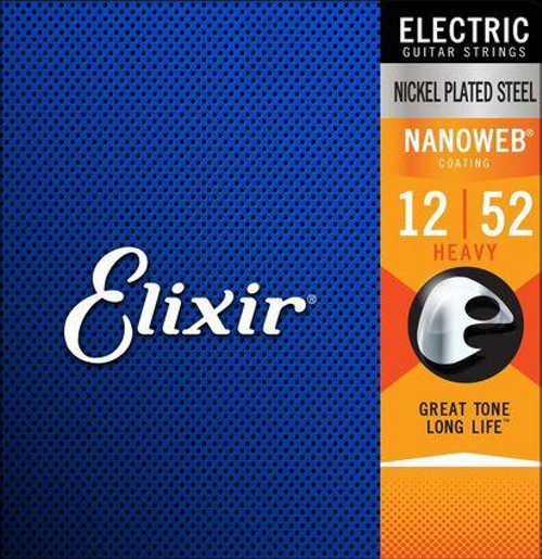Струны для гитары Elixir 12152 NanoWeb Heavy 12-52