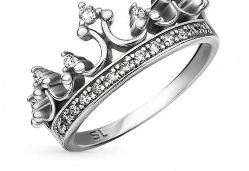 Кольцо серебрянное корона