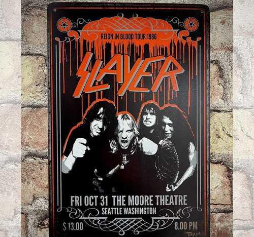 Декор на стену Slayer Reign in Blood Tour 1986