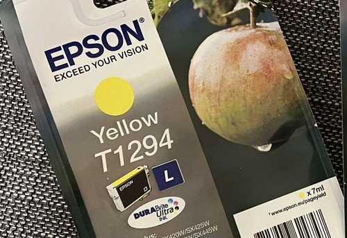 Оригинальный новый желтый картридж Epson T1294