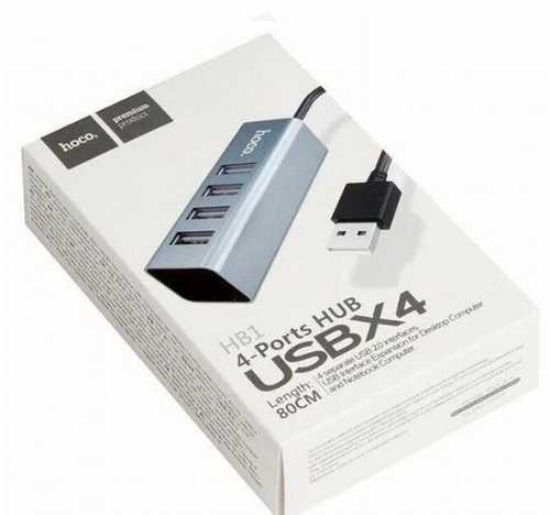 Разветвитель USB 2.0 Hoco HB1, 4 порта (новый)