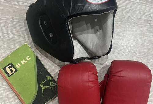Боксерский шлем matsa и перчатки taan