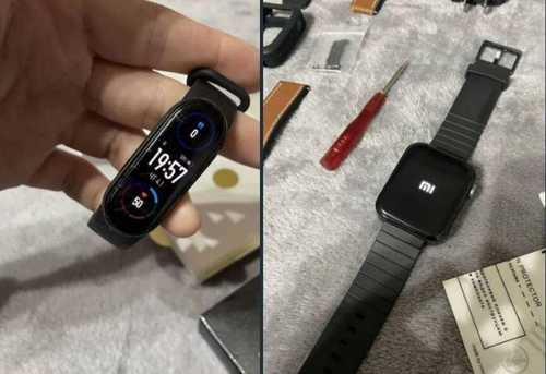 Комплект фитнес браслет и смарт-часы от Xiaomi