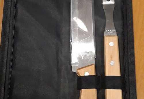 Набор Нож + Транжирная вилка в чехле для BBQ шашлы
