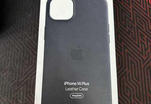 Чехол на iPhone 14 plus leather case midnight