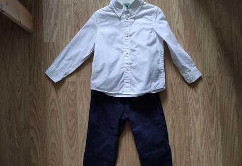 Рубашка Benetton и штаны/джинсы hm 92